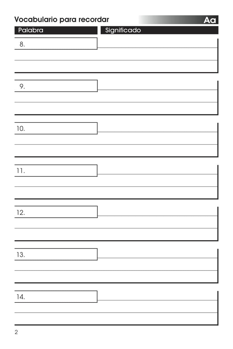 AEL-DV000 Mi libreta de vocabulario – Tienda ANISA